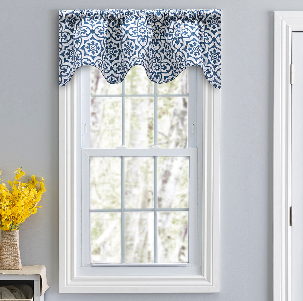 Athens Window Valance | Navy | Made In The USA - Kitchen Valances ...