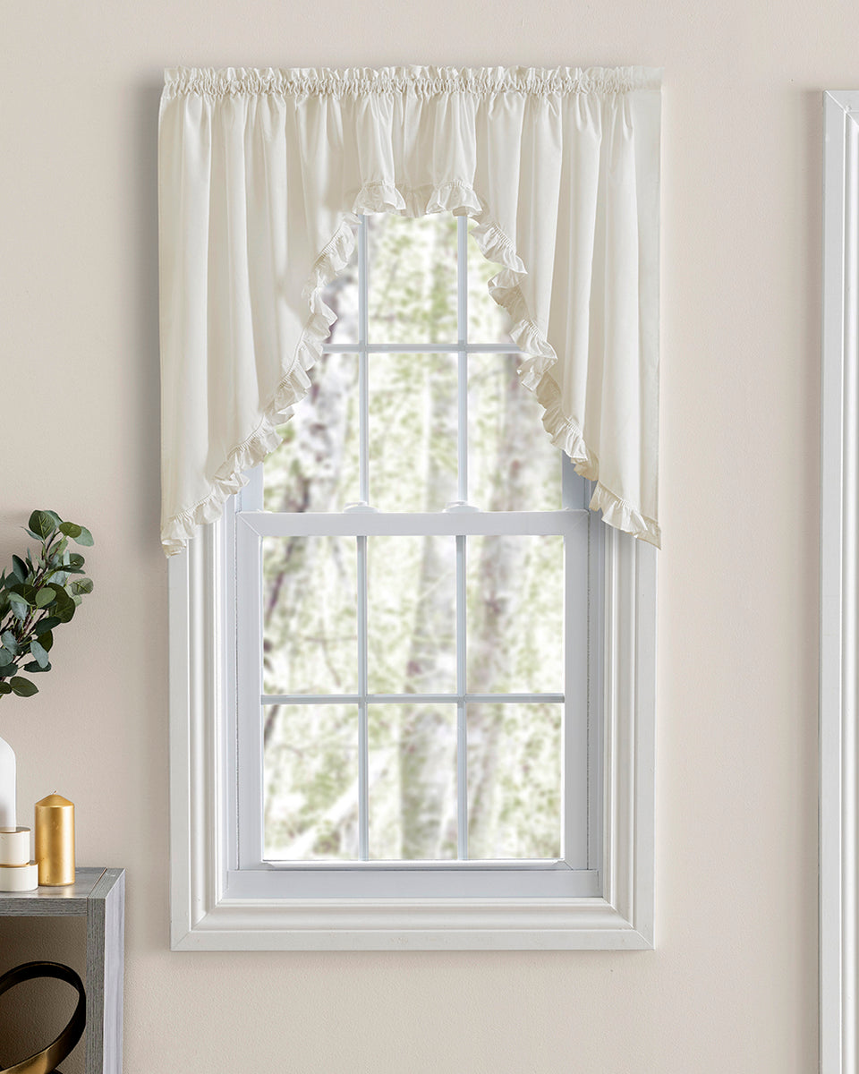 Swags Galore - Priscilla Ruffled Swags - Natural - Jabot & Swag Kitchen ...