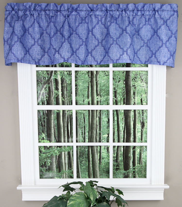 Colby Kitchen Valance - Blue - Achim - Kitchen Valances – Swags Galore
