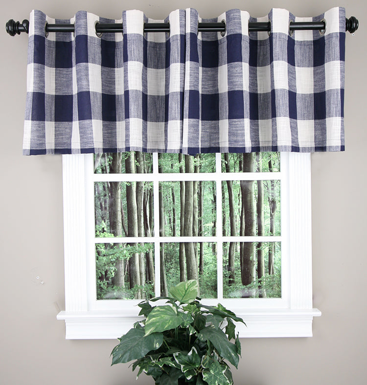 Courtyard Kitchen Valance - Navy - Lorraine Home Fashions - Kitchen ...
