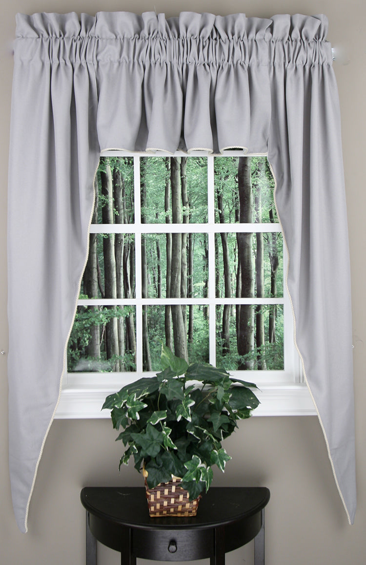 Swags Galore - Emmett 63"L Swag Curtains - Silver - Lined Valances
