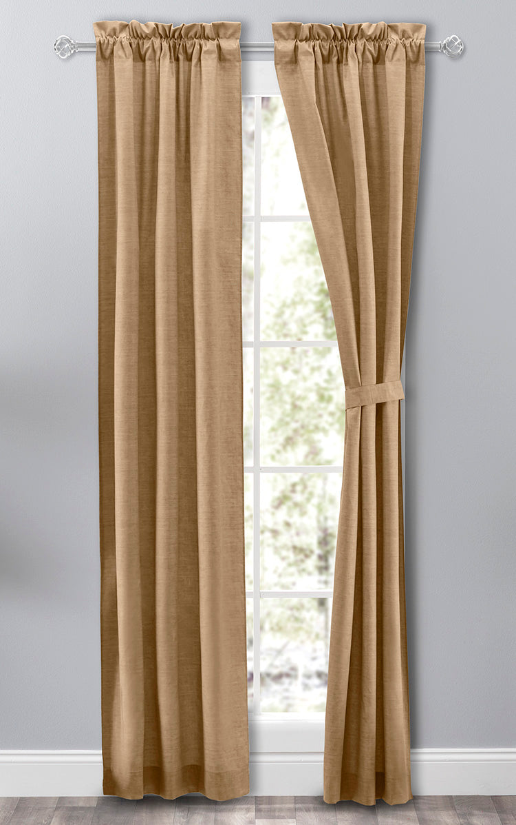 Swags Galore | Lisa Solid Curtains - Tan - Contemporary & Modern Curtains