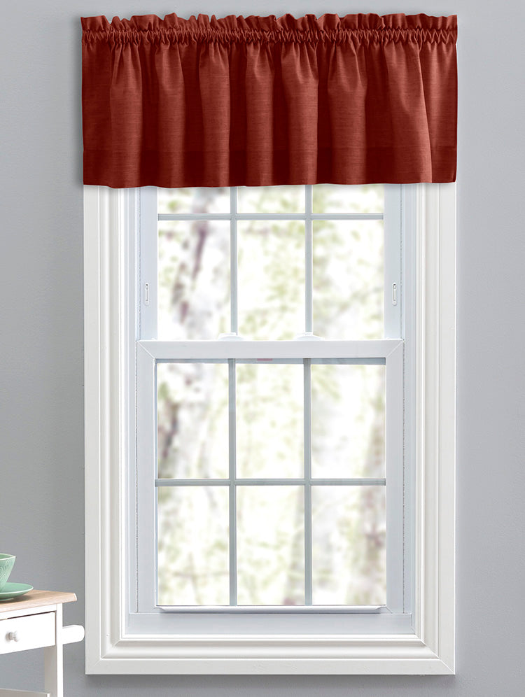 Curtain Store | Lisa Solid Tailored Valance - Red - Kitchen Valances ...
