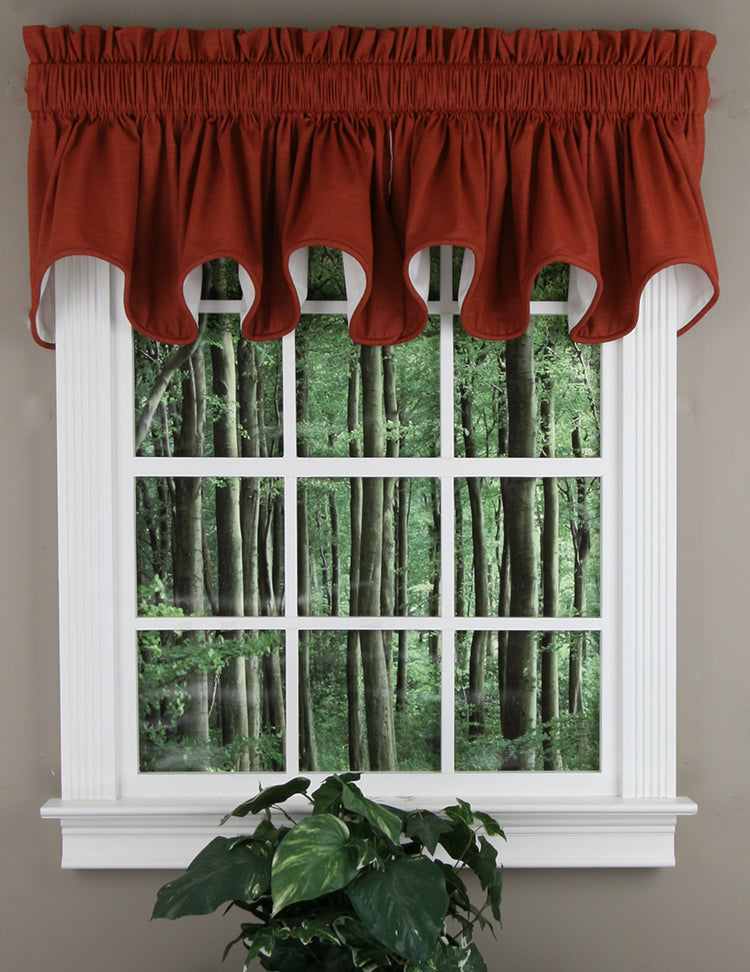 Lisa Solid Valance | Red - Kitchen Valances – Swags Galore