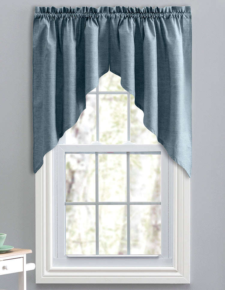 Lisa Solid Curtain Swags | Dusty Blue | Ellis Curtains - Jabot & Swag ...