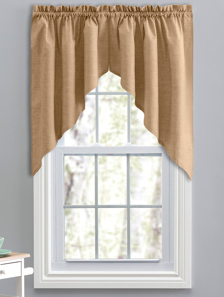 Curtain Store | Lisa Solid Swag Pair - Tan - Jabot & Swag Kitchen ...