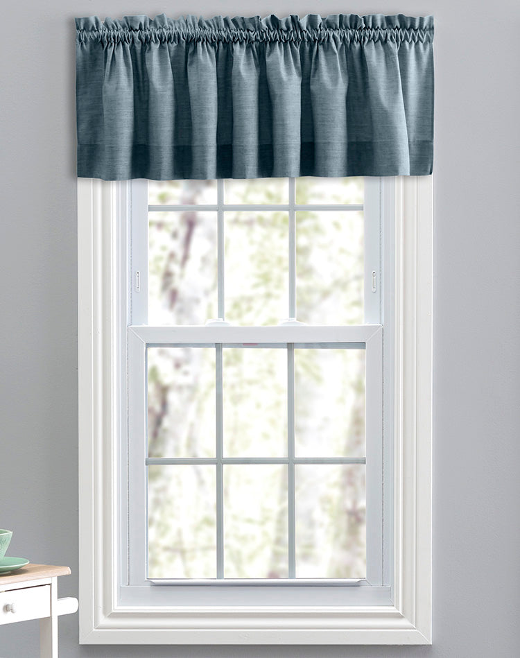 Swags Galore - Lisa Solid Tailored Valance - Dusty Blue - Kitchen Valances