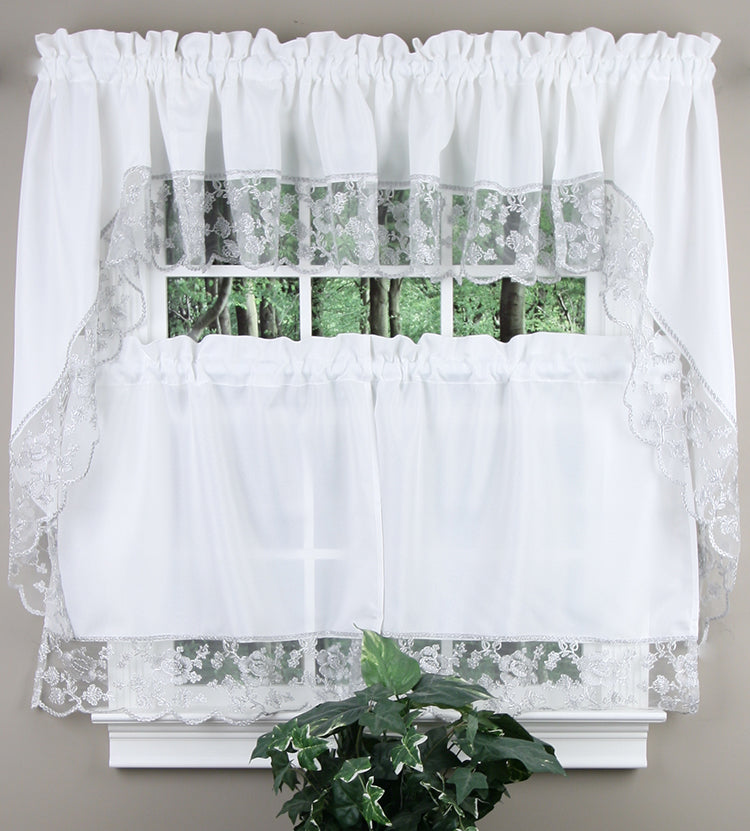 Maribel Embroidered Curtains - Silver - View all Kitchen Curtains ...
