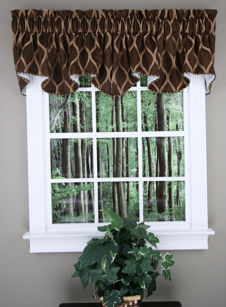Raven Scalloped Valance with Cording Caf Renaissance - Kitchen Valances ...