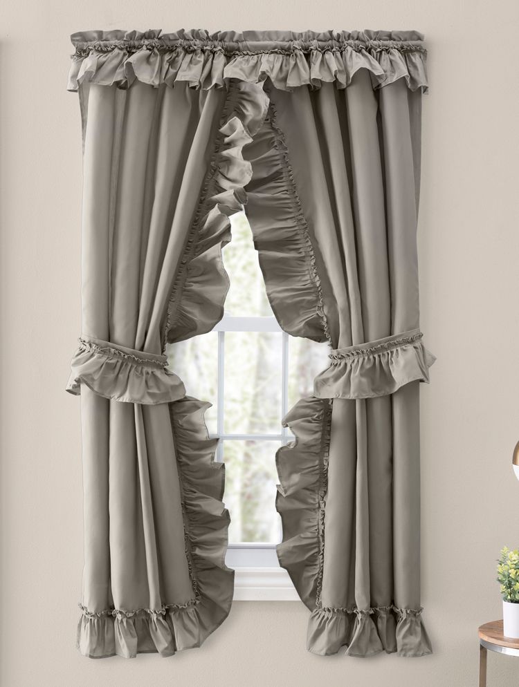 Stacey Curtains - Grey - Farmhouse Curtains - Window Treatments – Swags ...