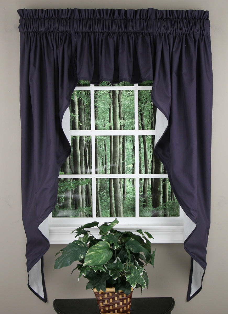 Stacey Lined Jabot Swag Set Ellis Curtains - Lined Valances – Swags Galore