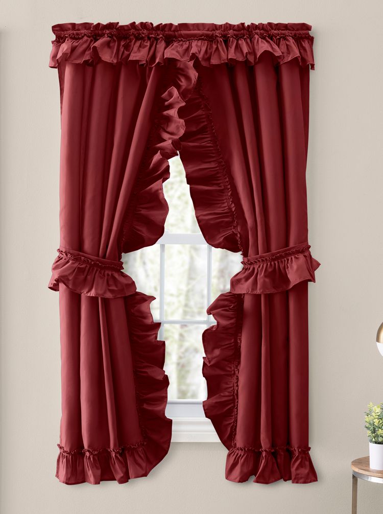 Swags Galore | Stacey Rod Pocket Curtains - Merlot - Window Treatments