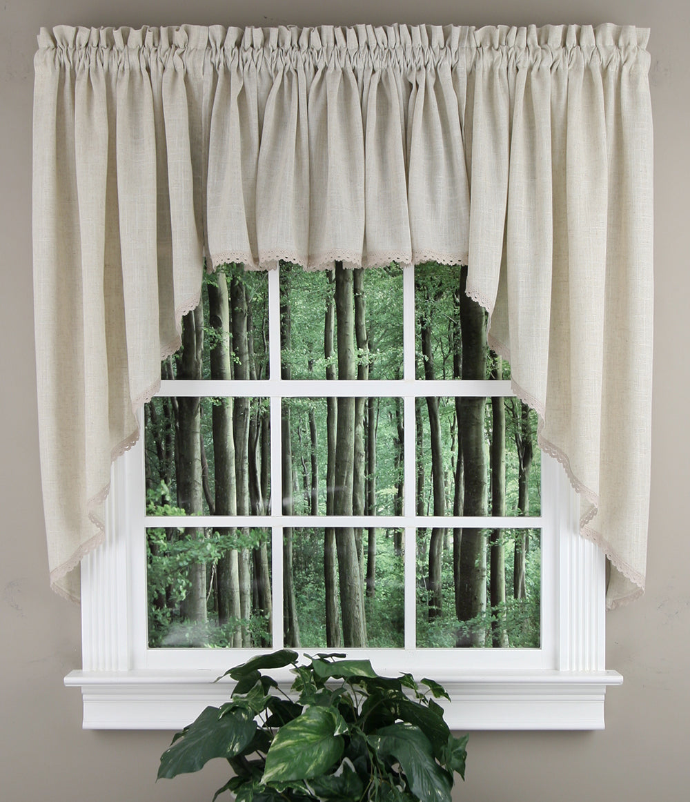 Curtain Chic | Connemara Textured Curtain Swags | Natural - Jabot ...