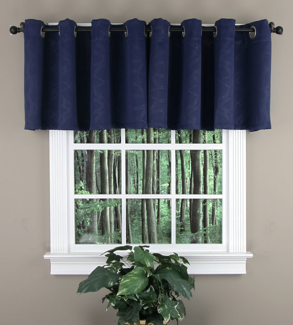 Kingston Tailored Valance | Navy | Eclipse - Kitchen Valances – Swags ...