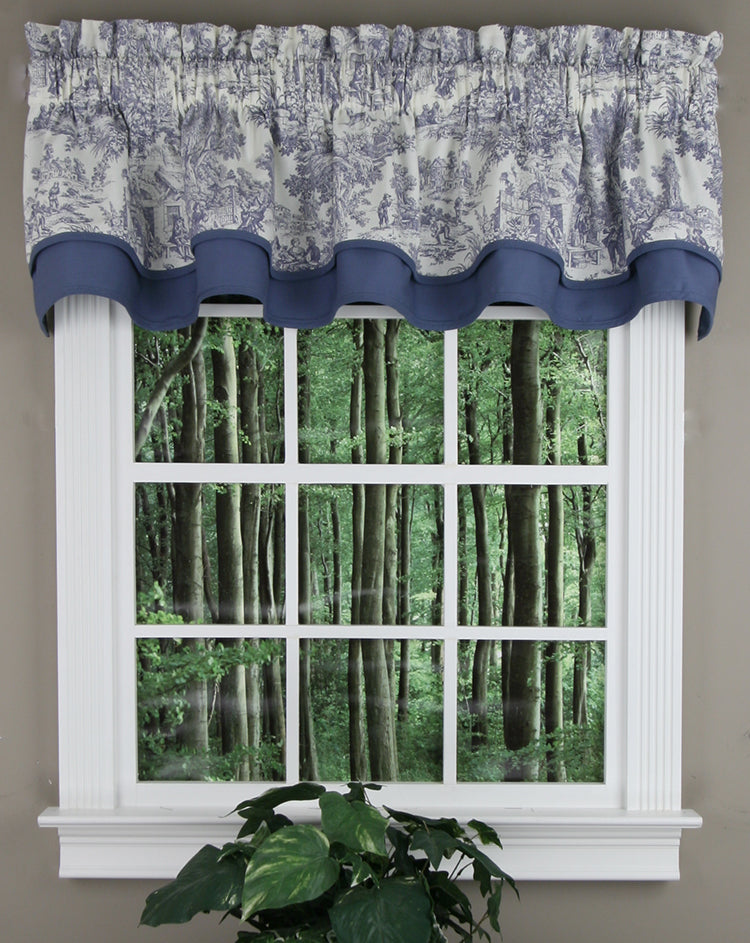 A.L Ellis - Victoria Park Scalloped Valance - Blue - Kitchen Valances ...