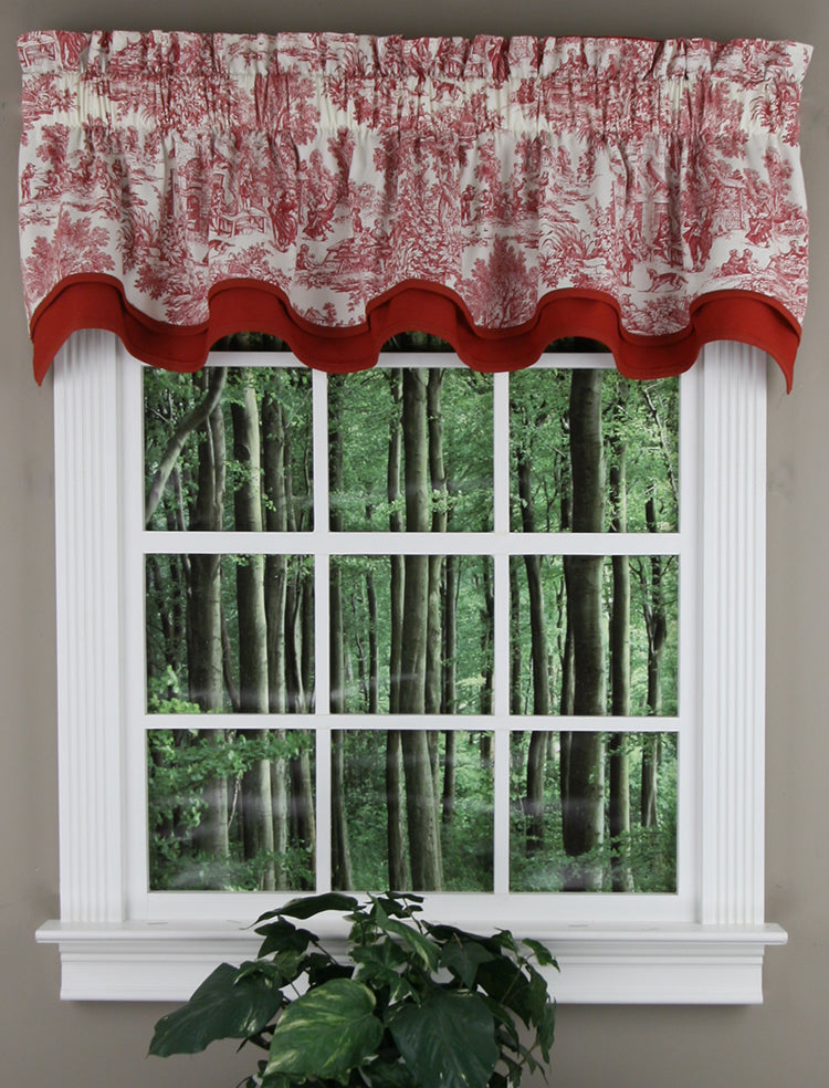 Victoria Park Toile Valance - Red - A.L Ellis - Kitchen Valances ...