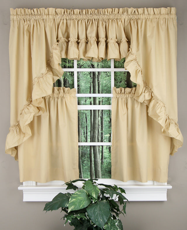Stacey Ruffled kitchen Curtains - Ellis Curtains – Swags Galore