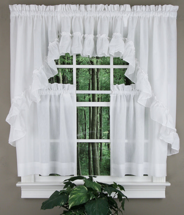 Stacey Ruffled kitchen Curtains - Ellis Curtains – Swags Galore