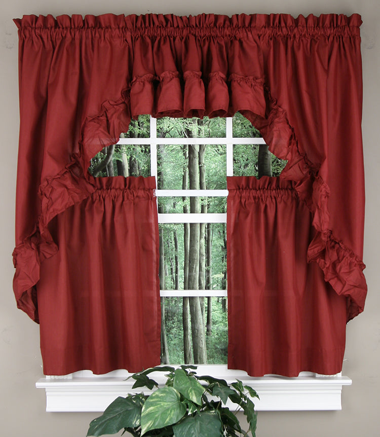 Stacey Ruffled kitchen Curtains - Ellis Curtains – Swags Galore