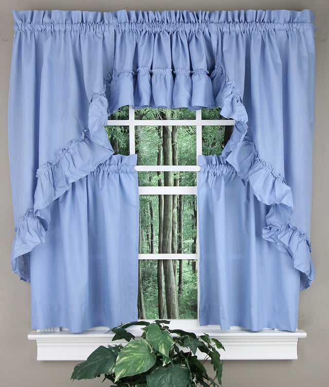 Stacey Ruffled kitchen Curtains - Ellis Curtains – Swags Galore