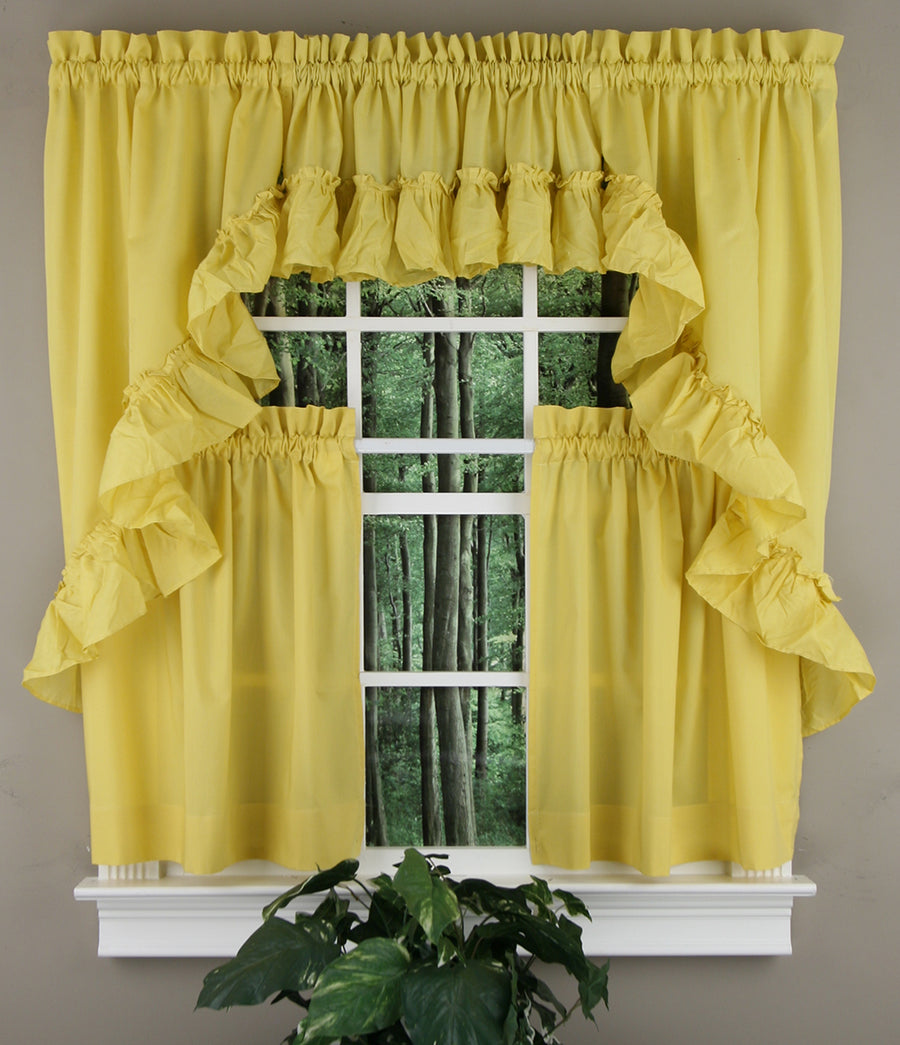Stacey Ruffled kitchen Curtains - Ellis Curtains – Swags Galore