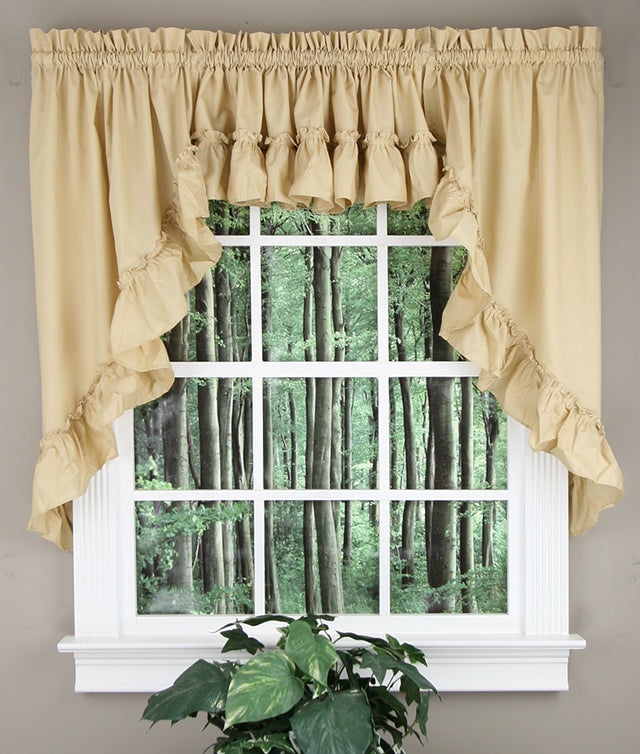 Stacey Ruffled kitchen Curtains - Ellis Curtains – Swags Galore