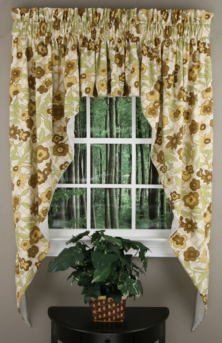 Floral Garden 3PC 63" Swag Set - Cambridge Curtains – Swags Galore