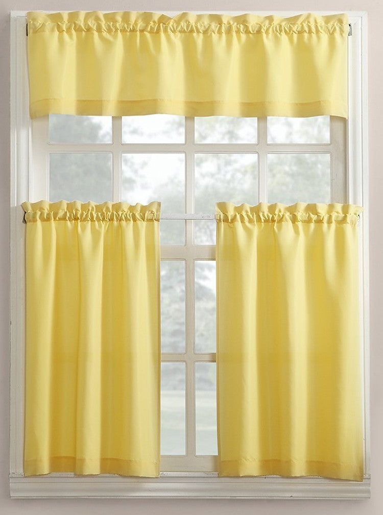 Martine Complete Kitchen Valance and Tier Set - Yellow – Swags Galore